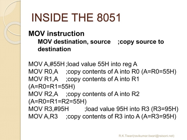 8051 Assembly Language Programming | PPT 8051 Assembly Language Programming | PPT