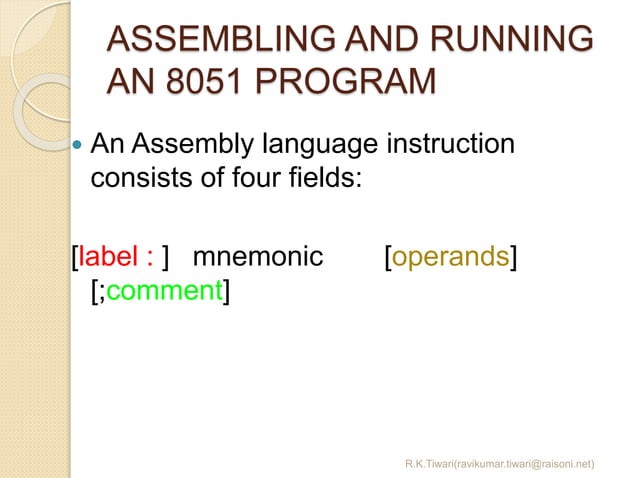 8051 Assembly Language Programming | PPTX 8051 Assembly Language Programming | PPTX