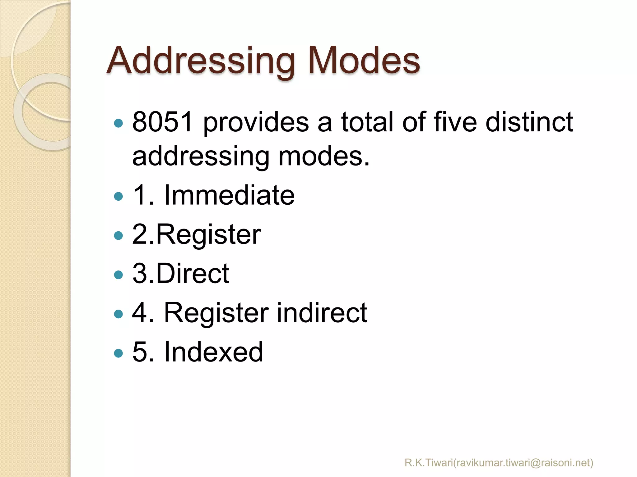 8051 Addressing modes | PPTX