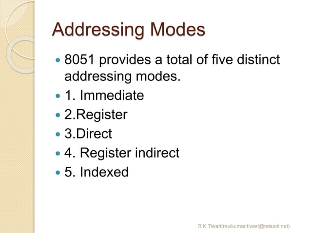 8051 Addressing modes | PPTX