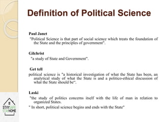 Unit i meaning and definition of political science ( with modern ...