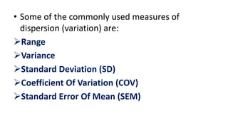 Unit-I Measures of Dispersion- Biostatistics - Ravinandan A P.pdf
