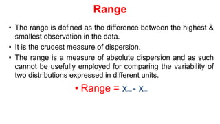 Unit-I Measures of Dispersion- Biostatistics - Ravinandan A P.pdf