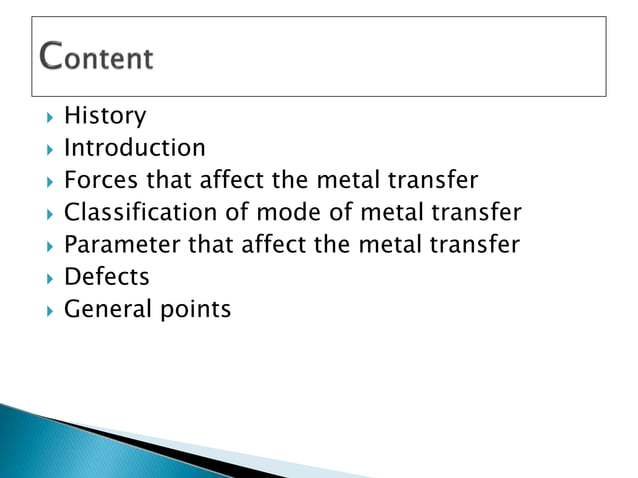 Unit i(mode of metaltransfer) | PPTX | Chemistry | Science