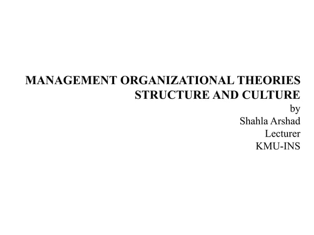 Unit -I Organizational Theories and Structure.pptx | Business ...