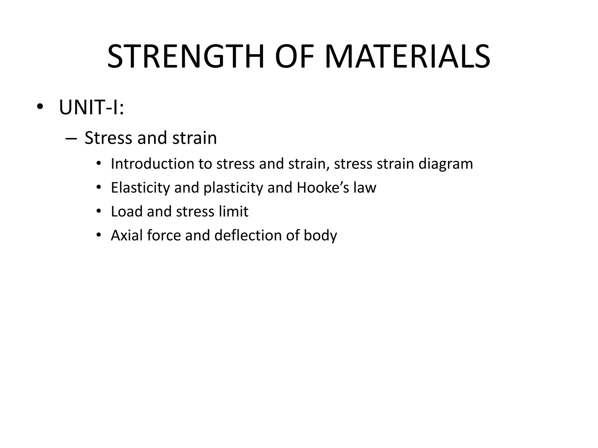 Stress and strain Introduction to stress and strain, stress strain ...
