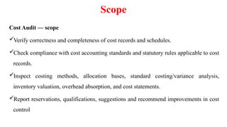 Unit-I ppt.FRAMEWORK OF COST AND MANAGEMENT AUDIT | PPTX