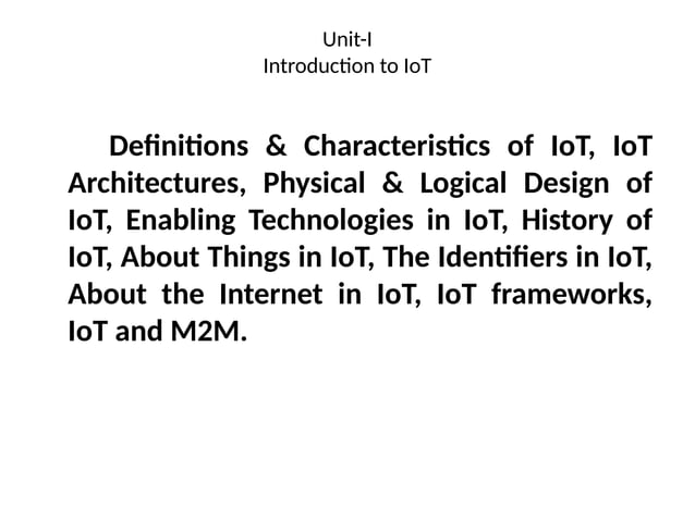Introduction of IOT with their fundamentals | PPTX