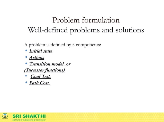 UNIT - I PROBLEM SOLVING AGENTS and EXAMPLES.pptx.pdf | Artificial ...