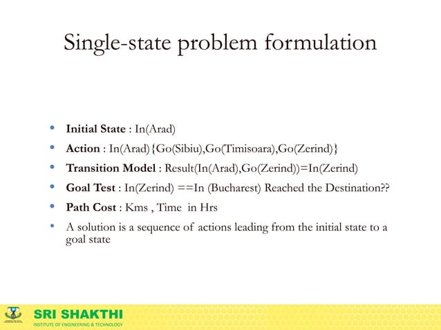 UNIT - I PROBLEM SOLVING AGENTS and EXAMPLES.pptx.pdf | Artificial ...
