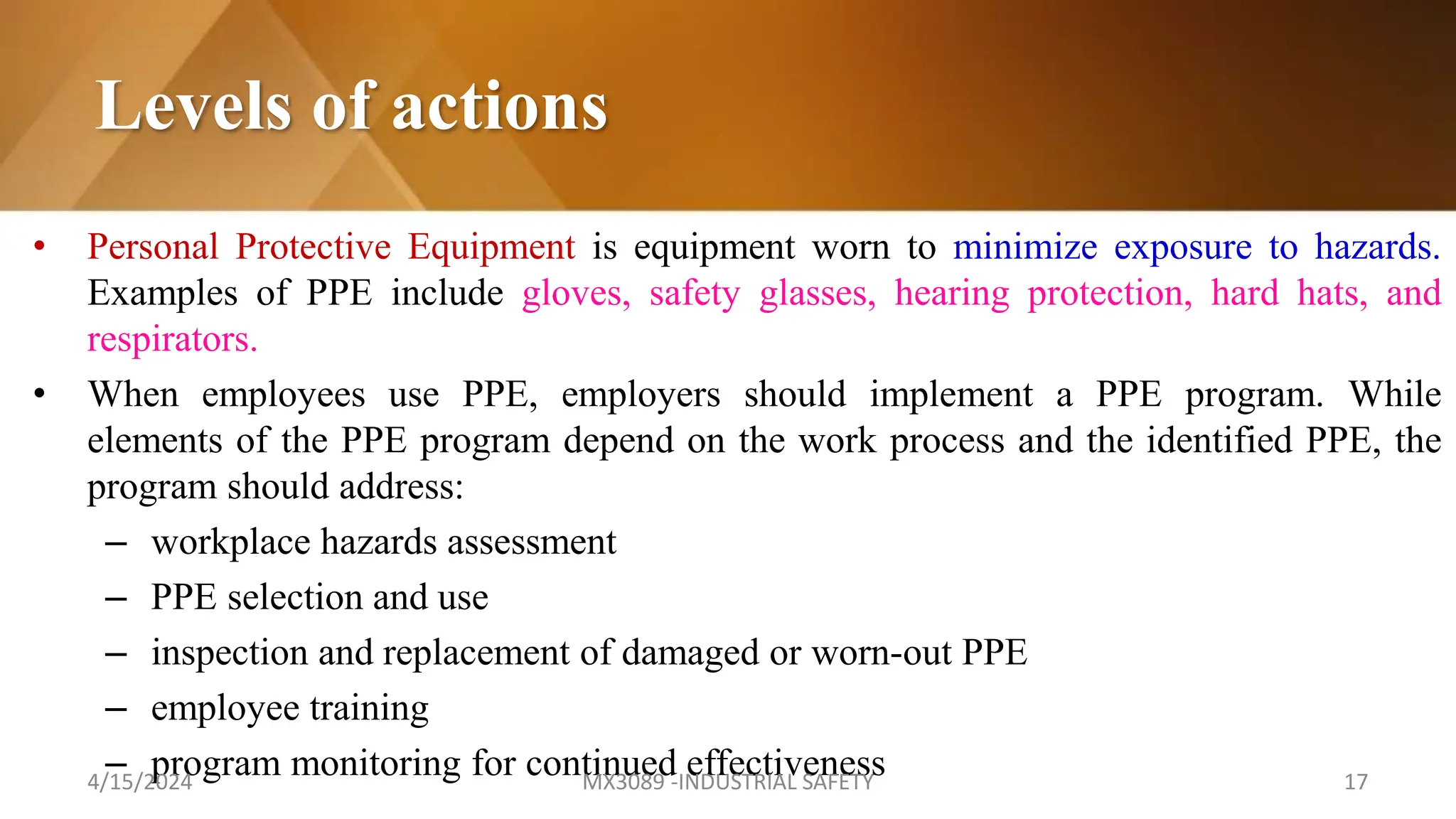 Industrial Safety Unit-I SAFETY TERMINOLOGIES | PPTX