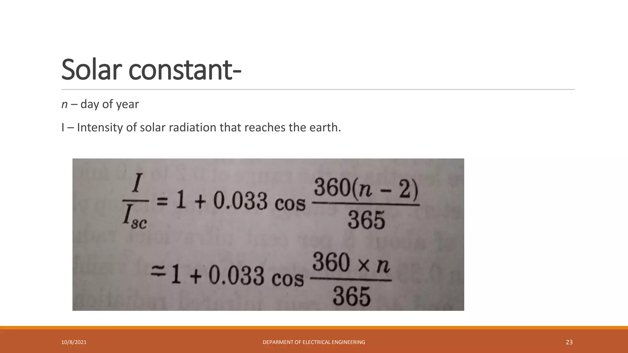 Unit i solar radiation; its measurement | PPTX