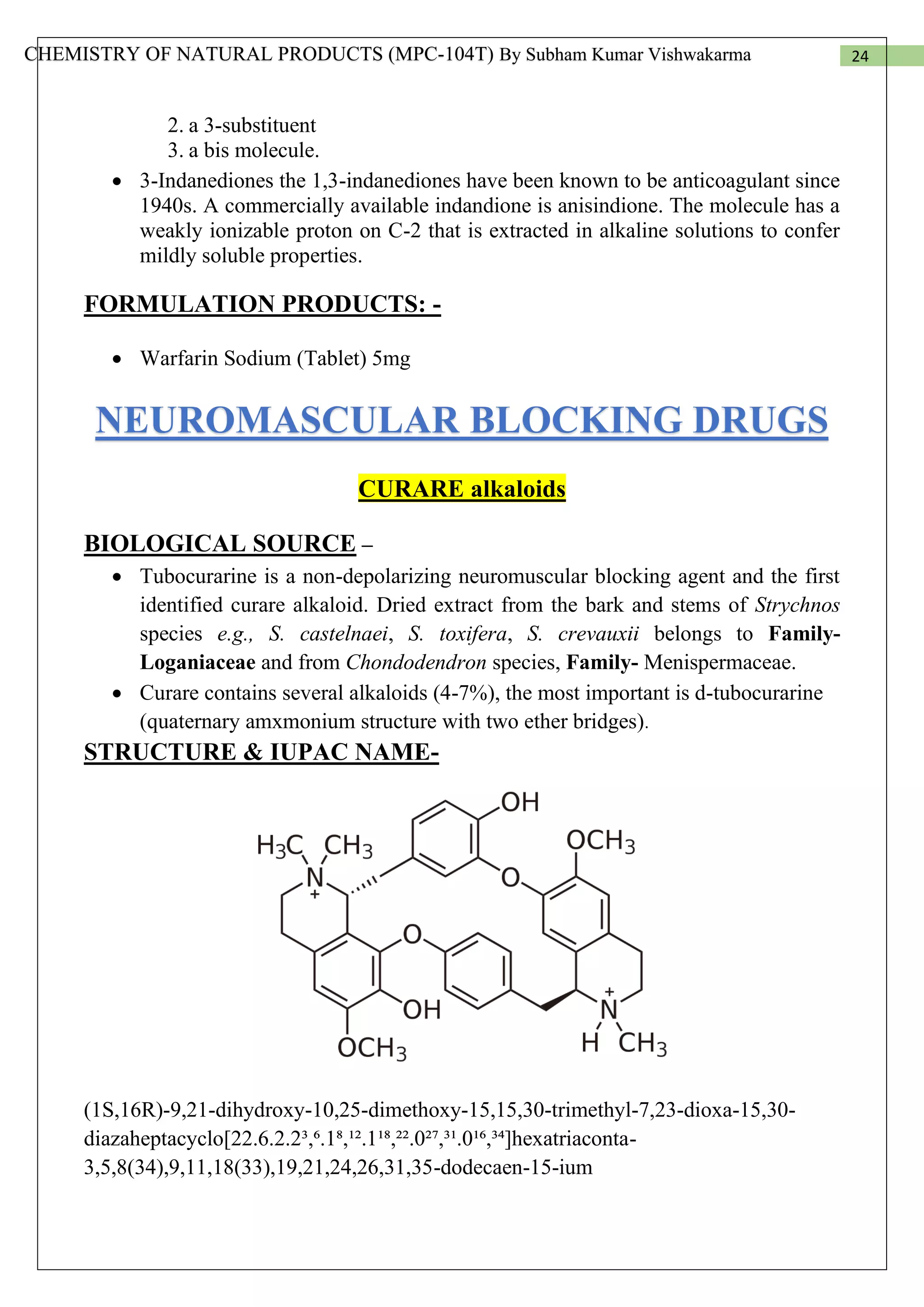 study of natural products as leads for new pharmaceuticals for the ...