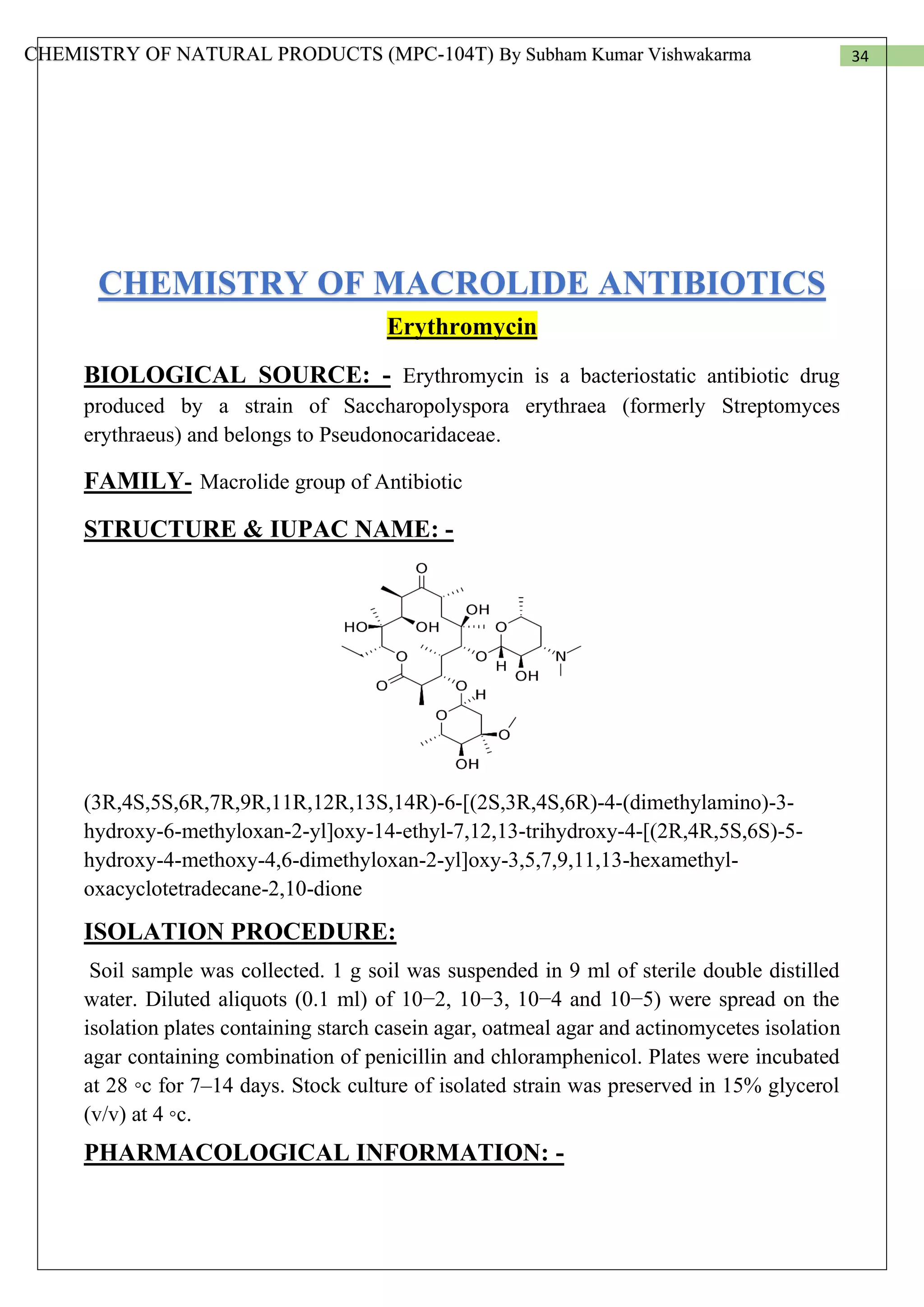study of natural products as leads for new pharmaceuticals for the ...
