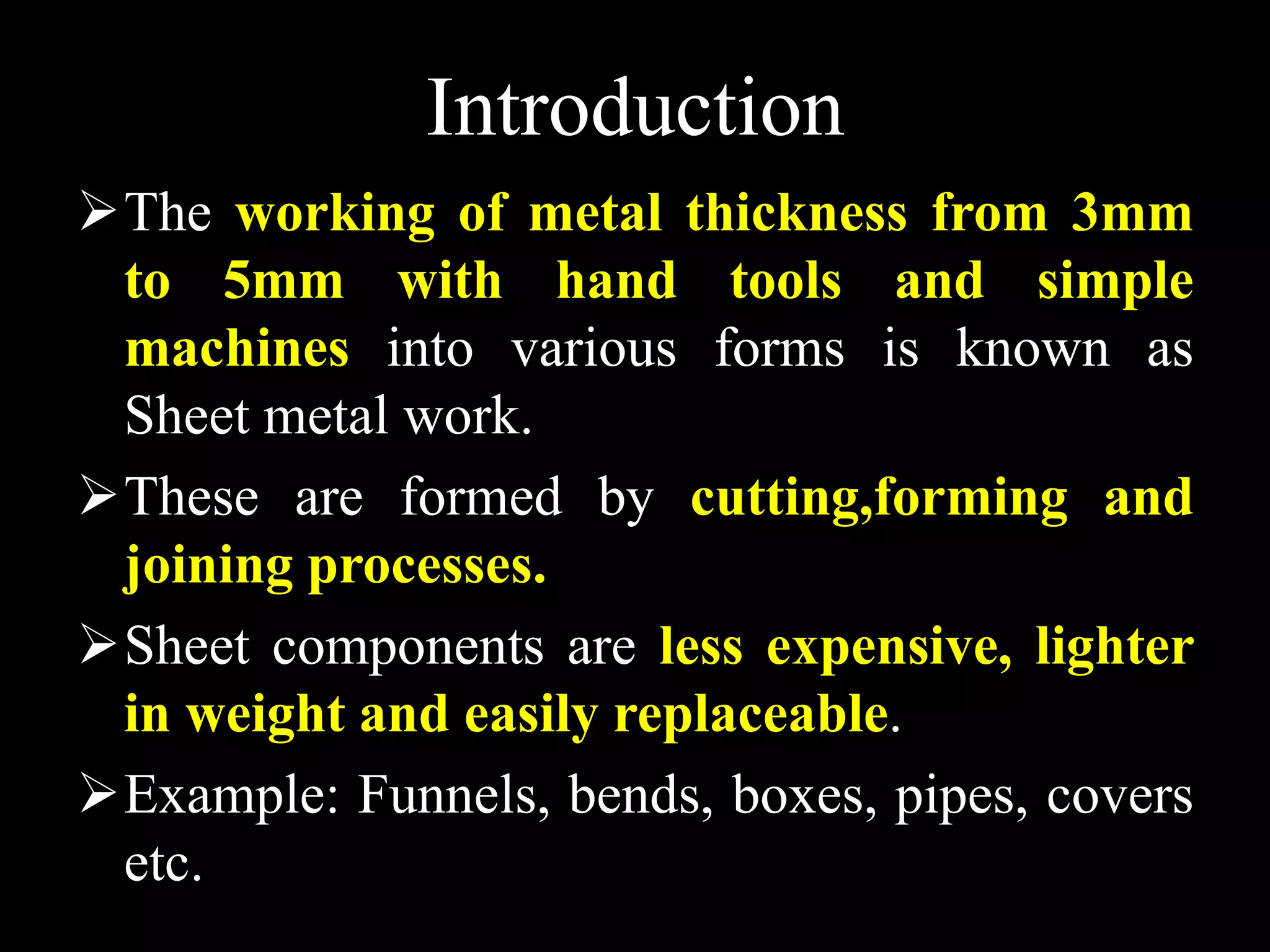 Unit 4-SHEET METAL PROCESSES | PPTX