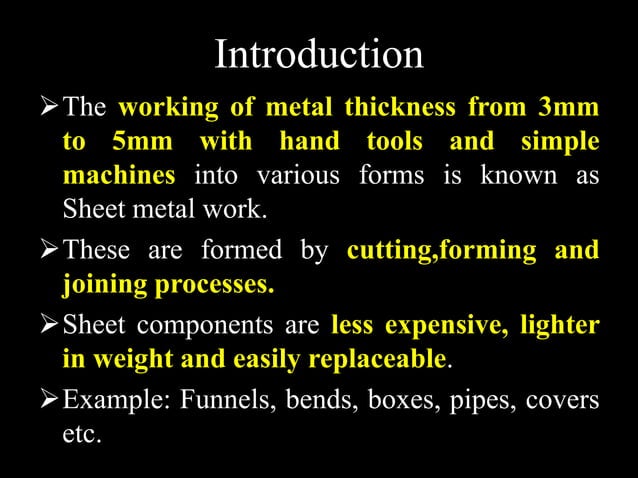 Unit 4-SHEET METAL PROCESSES | PPTX
