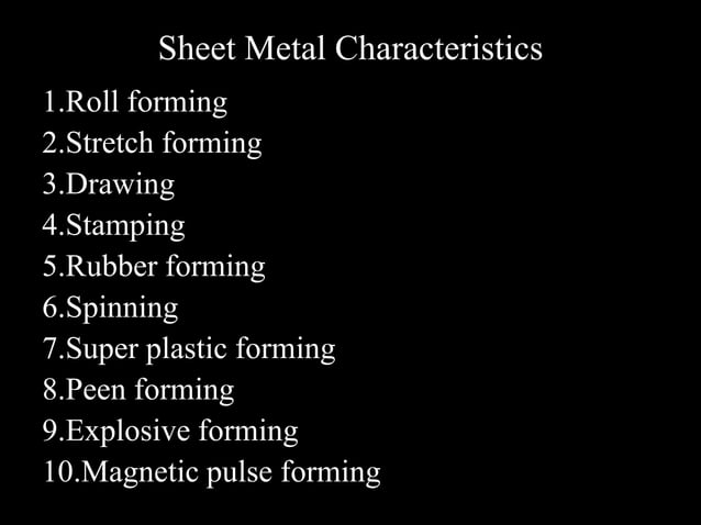 Unit 4-SHEET METAL PROCESSES | PPTX