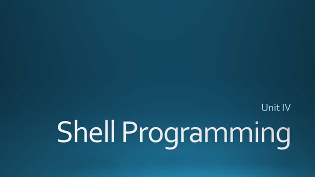 Shell Programming Concept | PPT