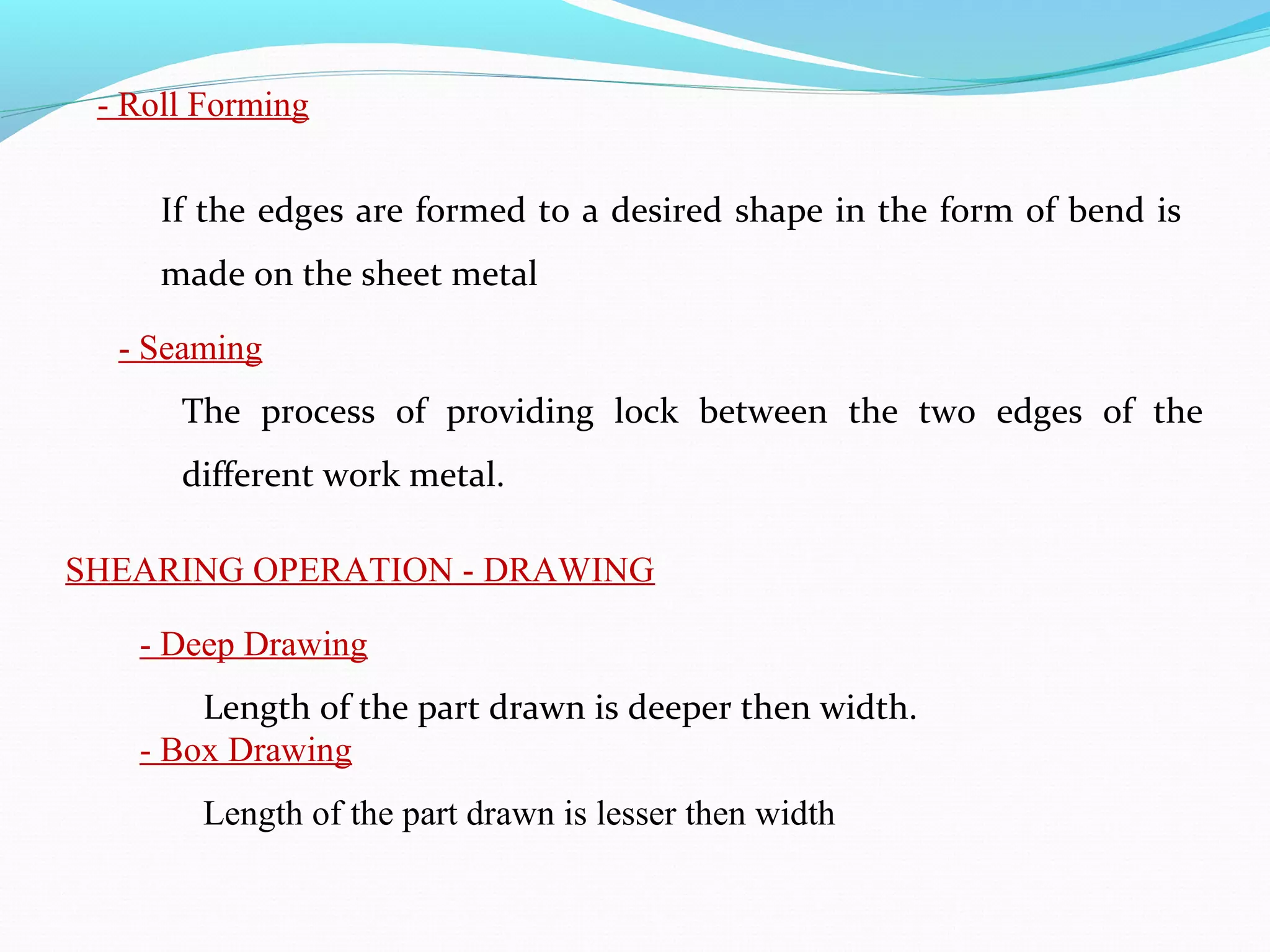 Sheet Metal Processes | PPT