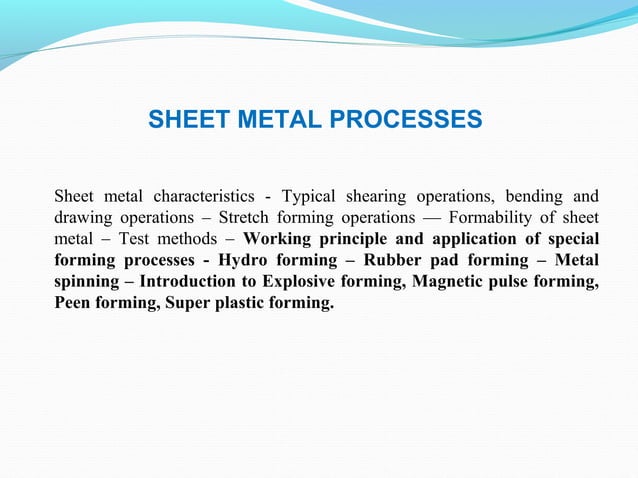 Sheet Metal Processes | PPT