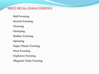 Sheet Metal Processes | PPT