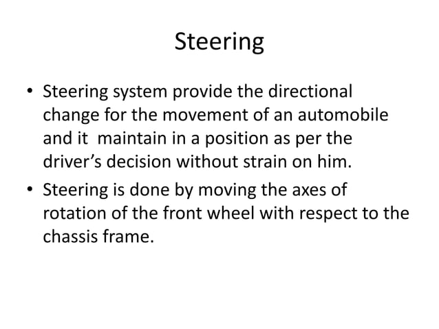 Steering Brake and Suspension System | PPTX | Auto Parts | Automotive