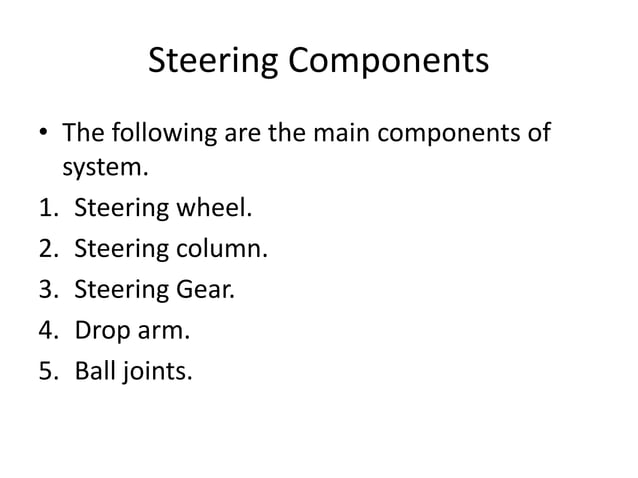 Steering Brake and Suspension System | PPTX | Auto Parts | Automotive