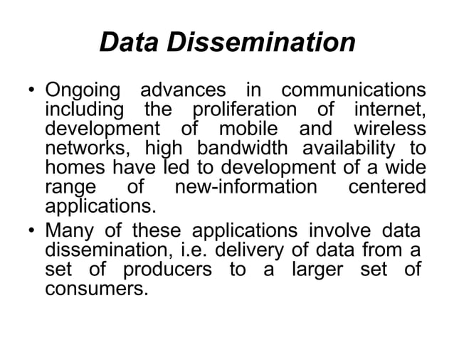 Data Dissemination and Synchronization | PPTX
