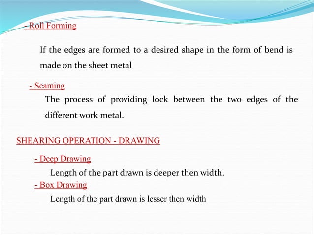 SHEET METAL PROCESSES | PPT