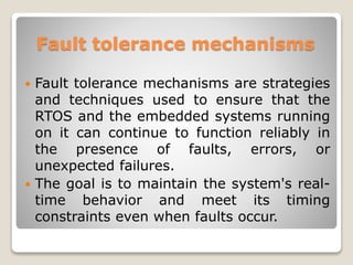 Fault-tolerant architectures in real-time operating systems | PPTX