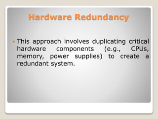 Fault-tolerant architectures in real-time operating systems | PPTX
