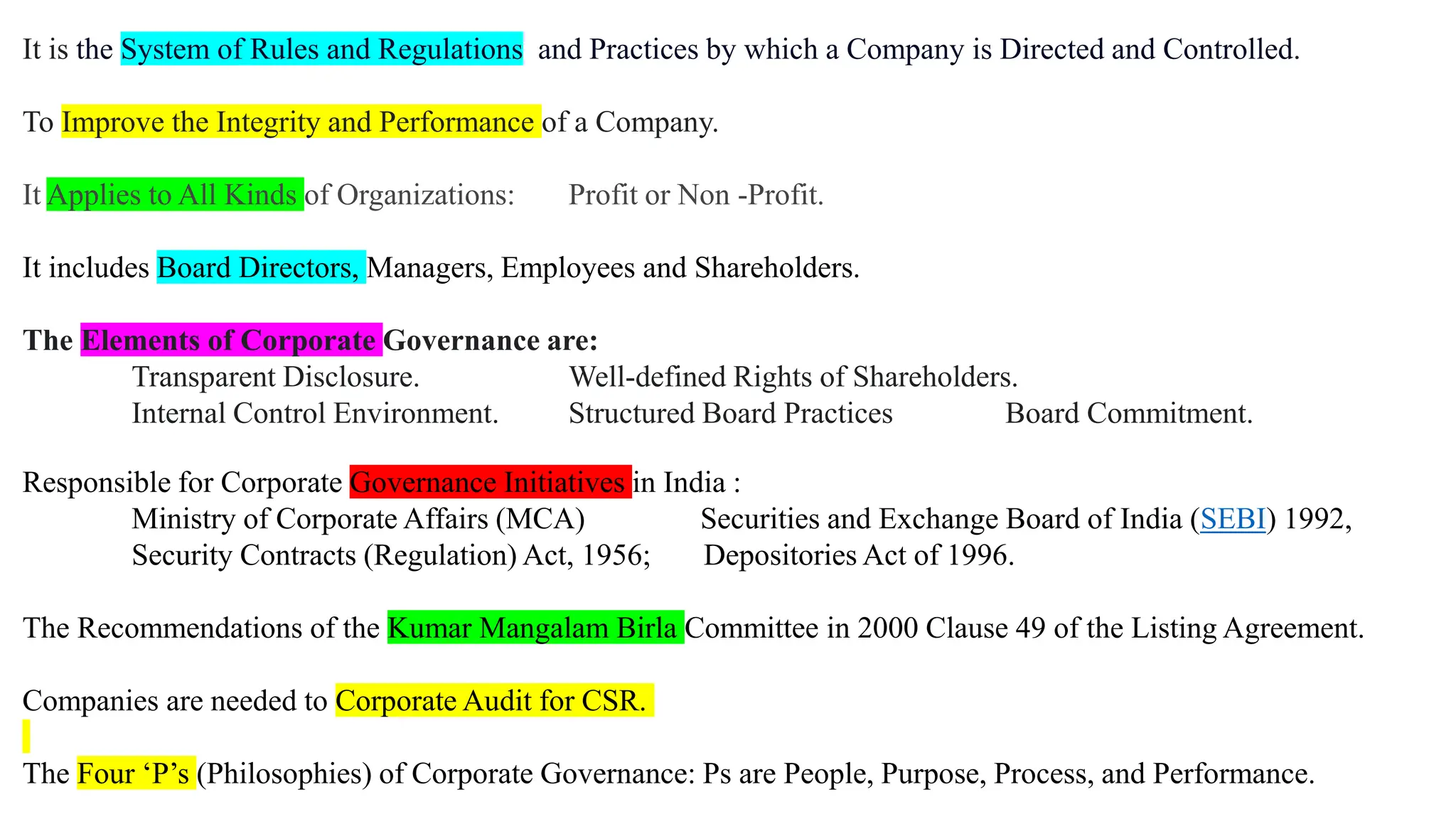 Corporate Governance: Introduction and Meaning | PPT