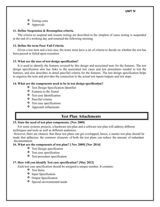 UNIT-IV 19CS408T - Software Testing Notes | PDF