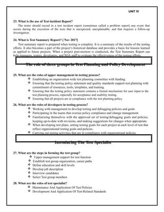 UNIT-IV 19CS408T - Software Testing Notes | PDF