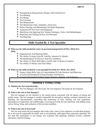 UNIT-IV 19CS408T - Software Testing Notes | PDF