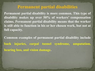 PERMANENT TOTAL DISABILITIES PERMANENT PARTIAL DISABILITIES | PPT