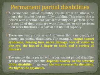 PERMANENT TOTAL DISABILITIES PERMANENT PARTIAL DISABILITIES | PPT