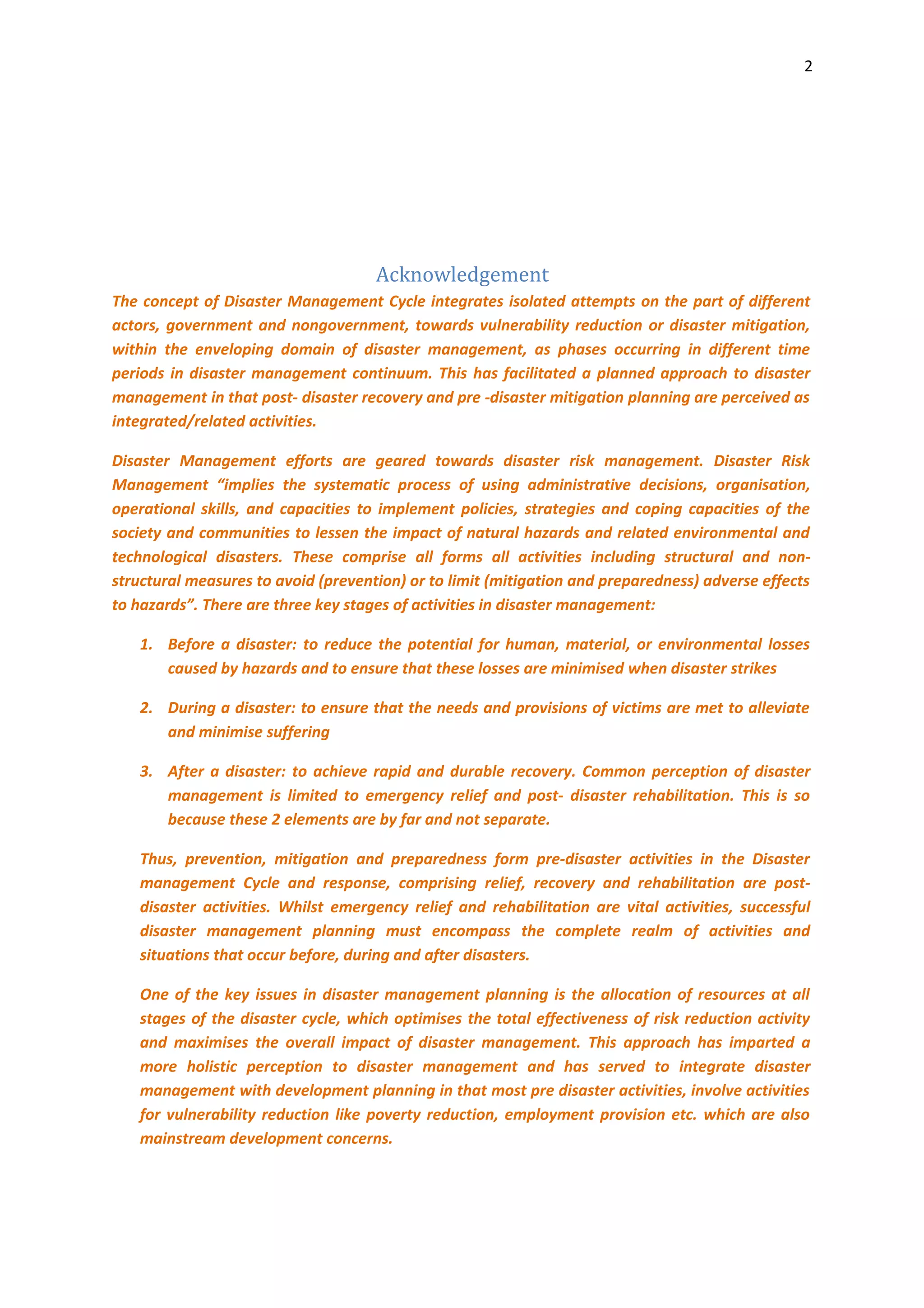 Unit iv - disaster management | DOC