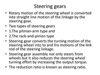 UNIT-IV-STEERING, BRAKES AND SUSPENSION SYSTEMS.pptx