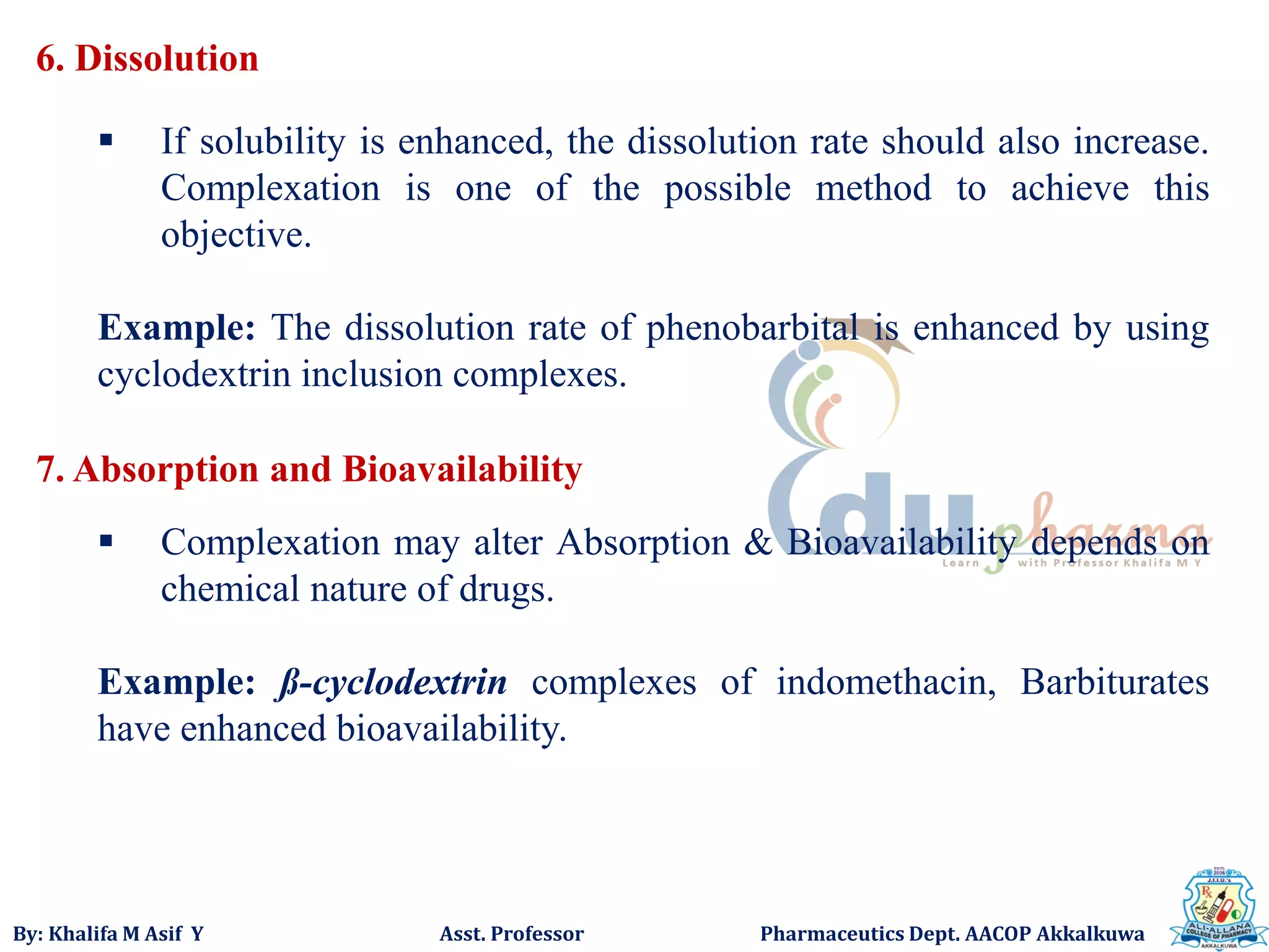 complexation and Protein bindings | PDF