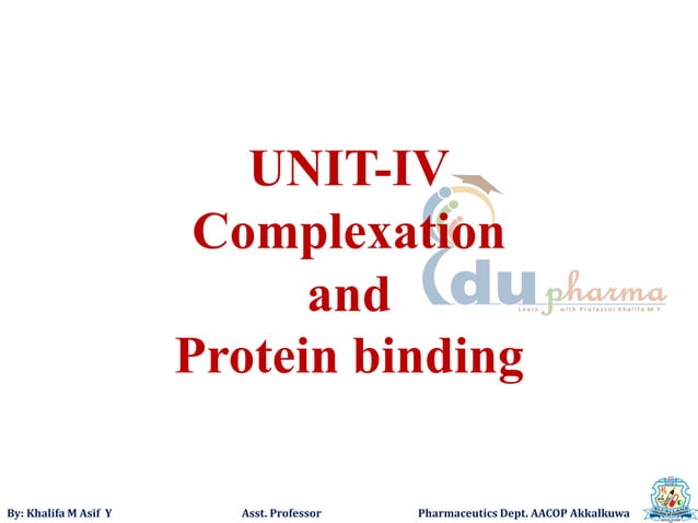 complexation and Protein bindings | PDF