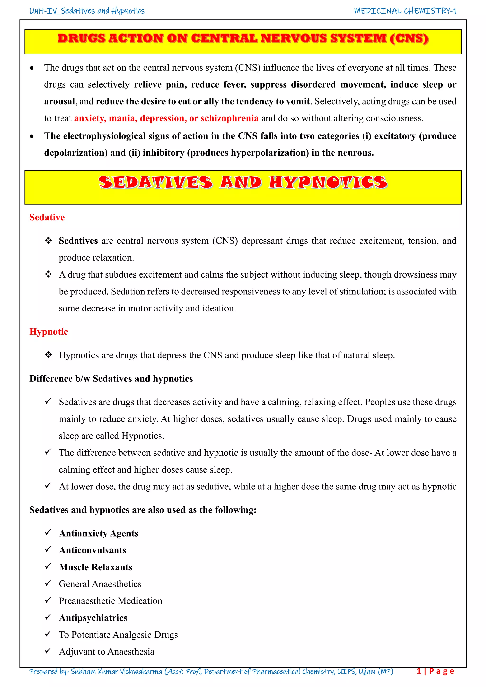 sedative and hypnotics | PDF