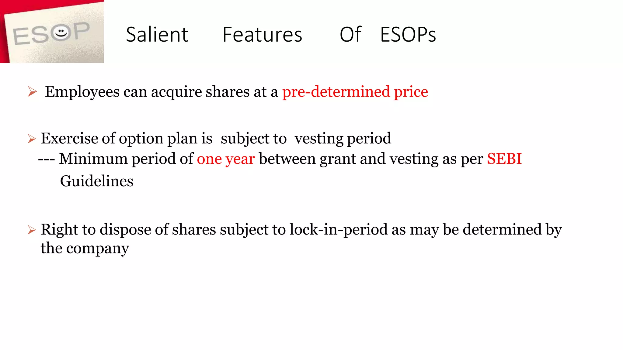 EMPLOYEE STOCK OPTION PLAN (ESOP) | PPTX