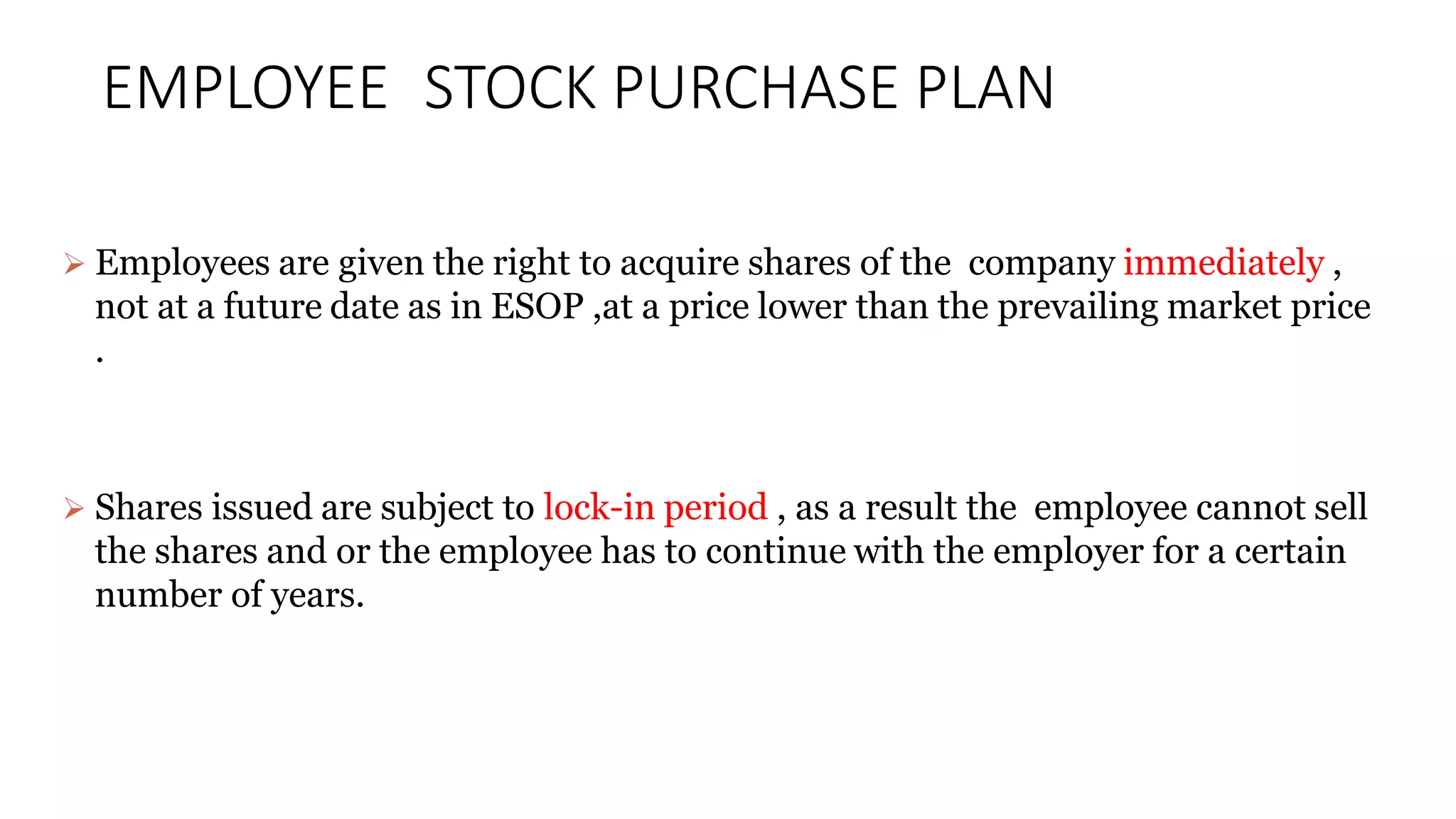 EMPLOYEE STOCK OPTION PLAN (ESOP) | PPTX