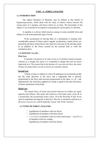 UNIT-IV FORCE ANALYSIS STATIC AND DYNAMICS.pdf