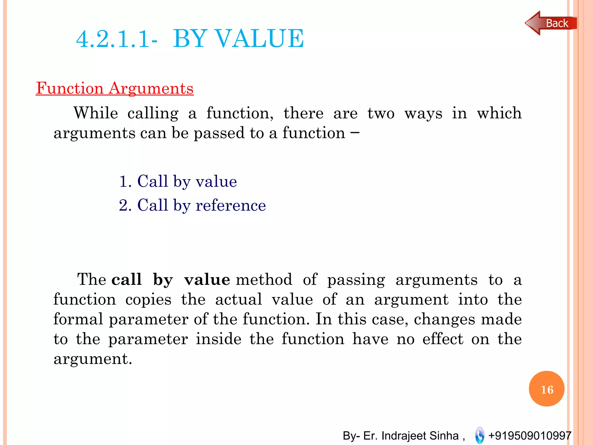 Unit iv functions | PPT | Programming Languages | Computing