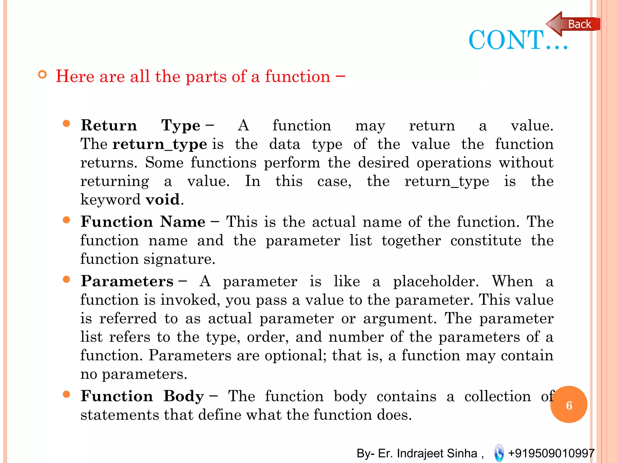 Unit iv functions | PPT | Programming Languages | Computing