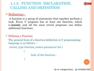 Unit iv functions | PPT | Programming Languages | Computing
