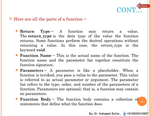 Unit iv functions | PPT | Programming Languages | Computing