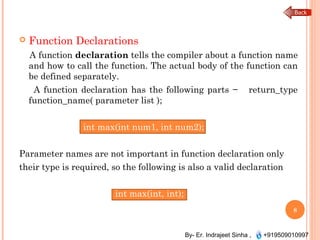 Unit iv functions | PPT | Programming Languages | Computing